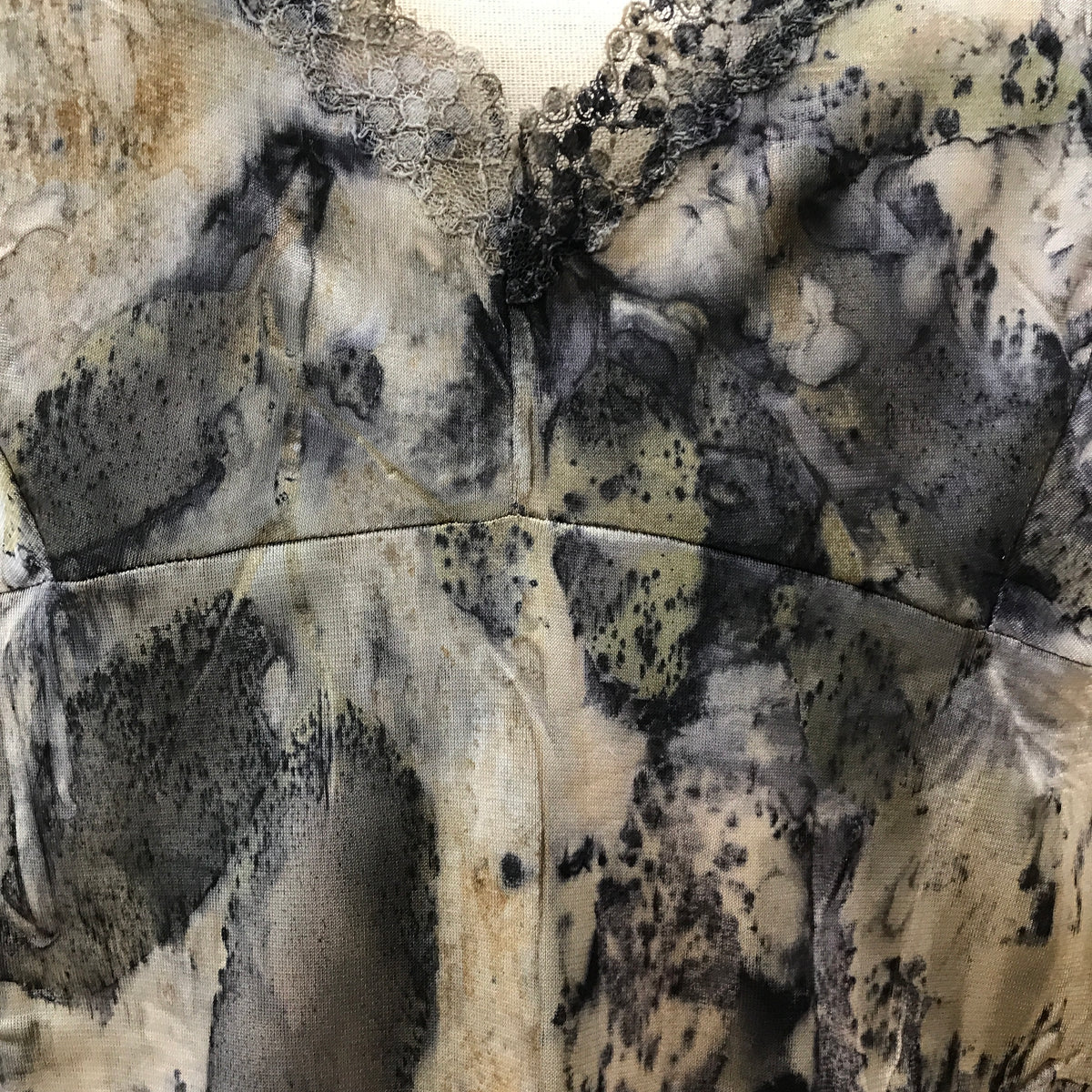 eco printed lace-trimmed cami – Gone Rustic