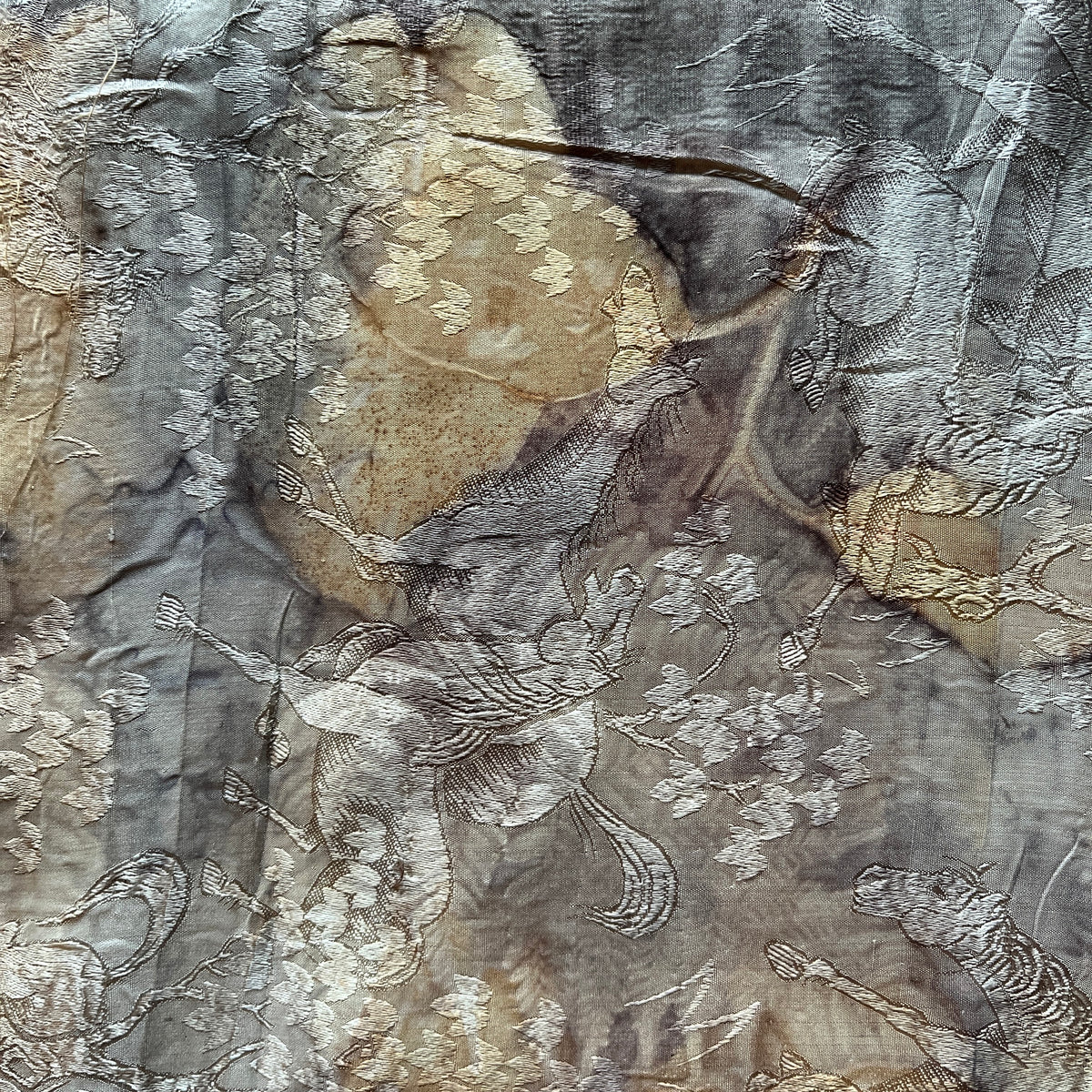 eco printed vintage silk damask – Gone Rustic