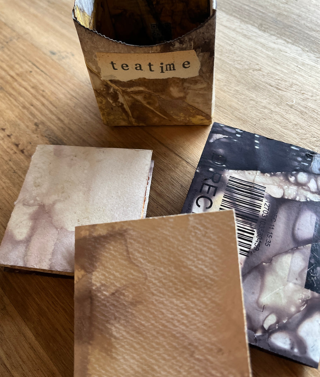 ecoprinted mini book set - teatime – Gone Rustic